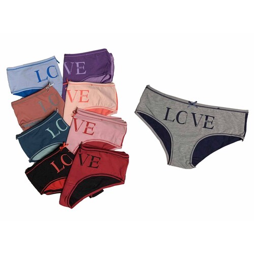 Paquete de 6 Pantaletas Tatys Fashion de Algodón con 6 Diferentes Colores