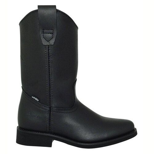 Bota De Trabajo Establo 512 De Piel Con Tacón Negro Grasso