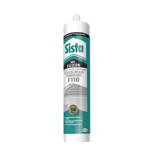 Sista f110 plásticos, metales y mampostería transparente 280 ml