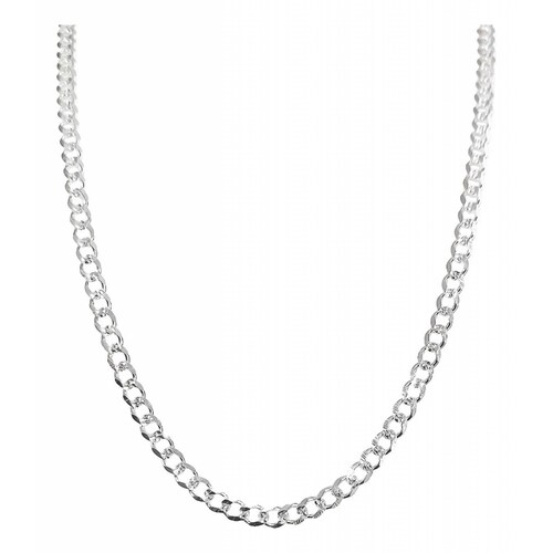 Cadena Cubana Diamantada Plata 925 Mujer Dama 55cm X 3.5mm