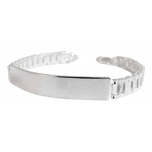 Pulsera Rolex Hombre Esclava Placa Plata Solida Ley 925 8mm