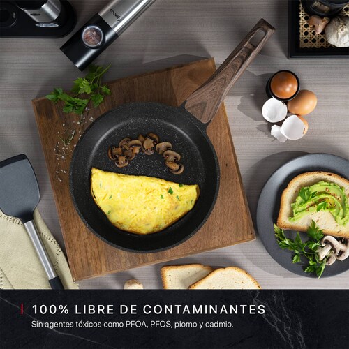 Sartén De Mármol Con Antiadherente 28 cm Comal Negro Cookify