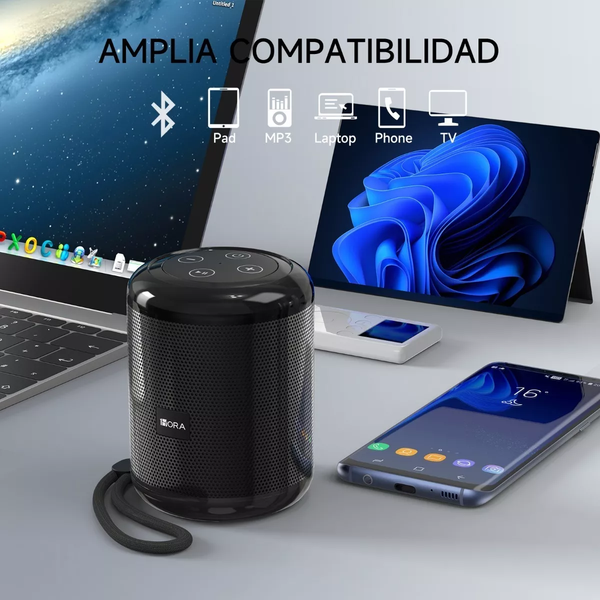 Mini Bocina Portátil Bluetooth Inalámbrica Altavoz Negro