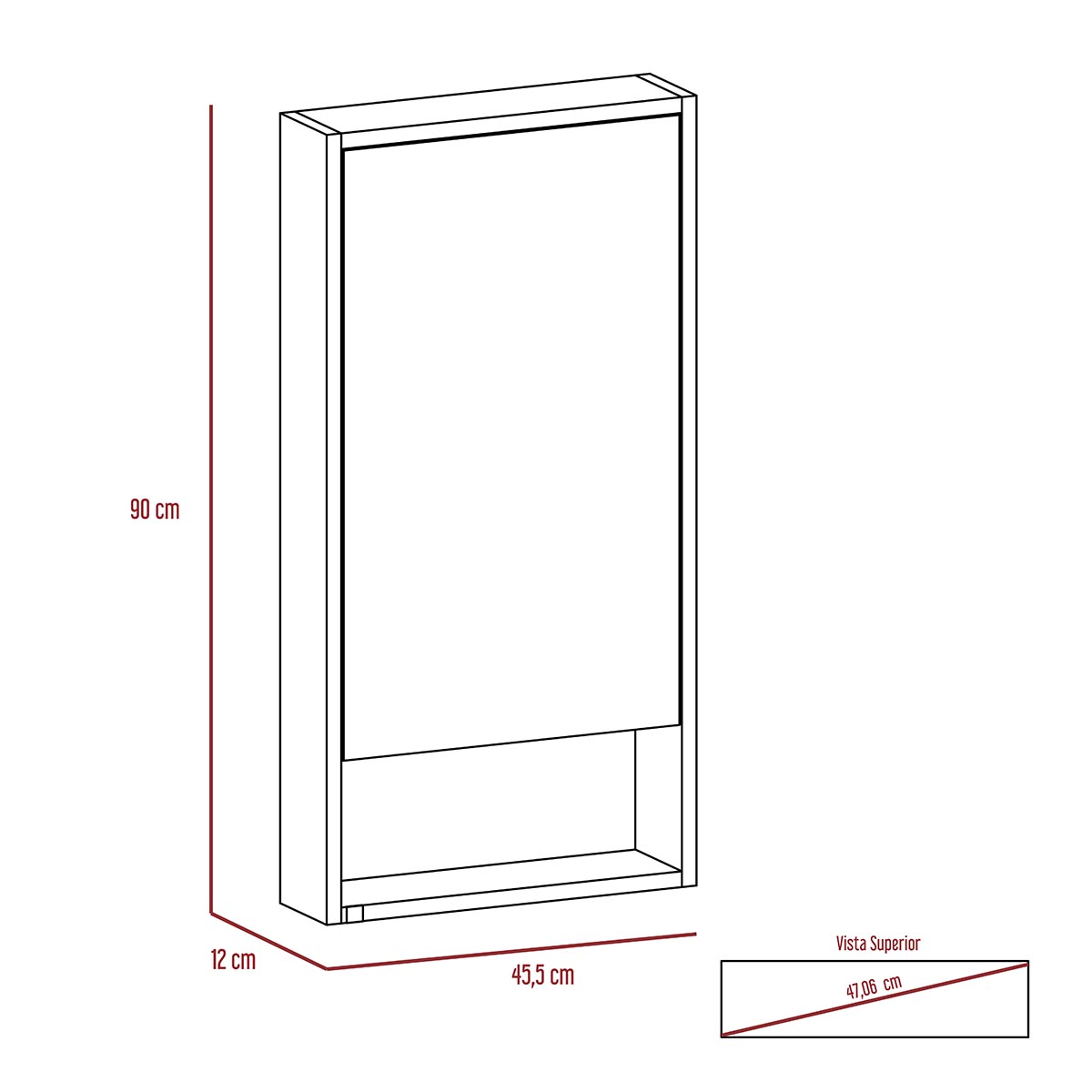 BOTIQUIN GABINETE ARMABLE CON ESPEJO EN LA PUERTA MODELO MARIANA COLOR ...