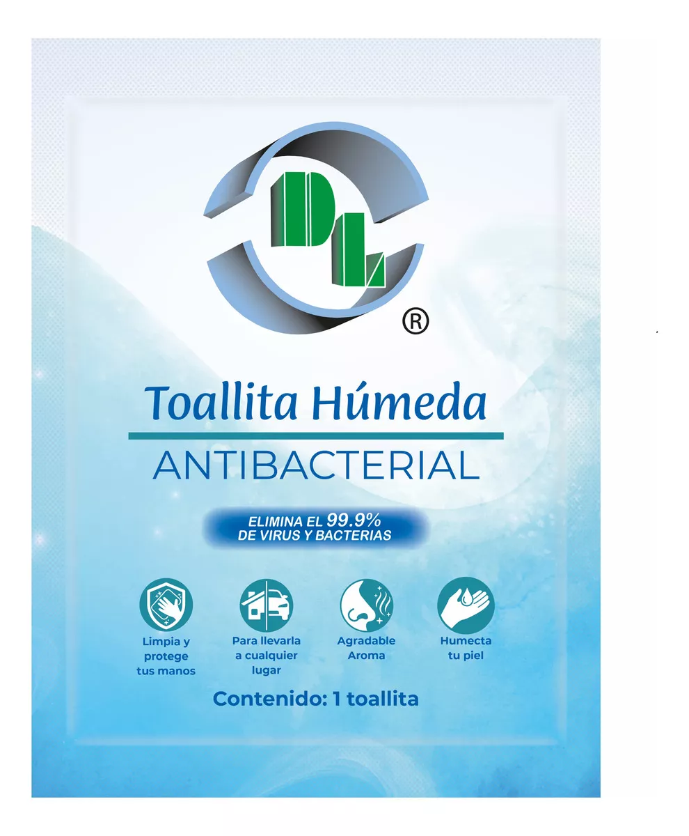 Toallitas Húmedas Antibacteriales individuales. Caja con 100 sobres ...