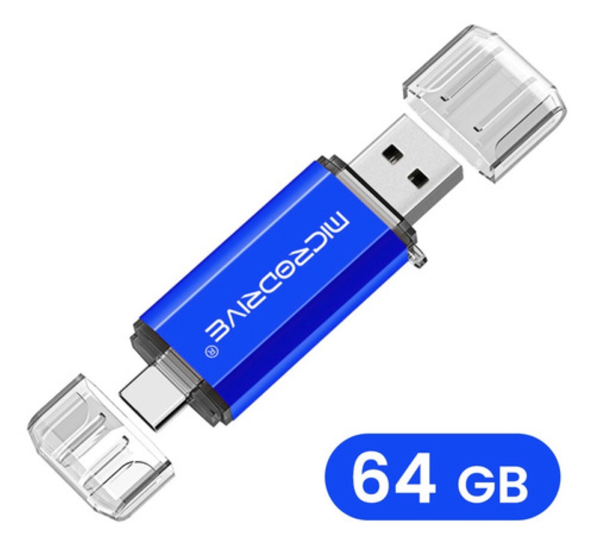 Memoria Usb Tipo C 64 Gb 2 En 1 Para Celular/pc Classic Type-tc Blue