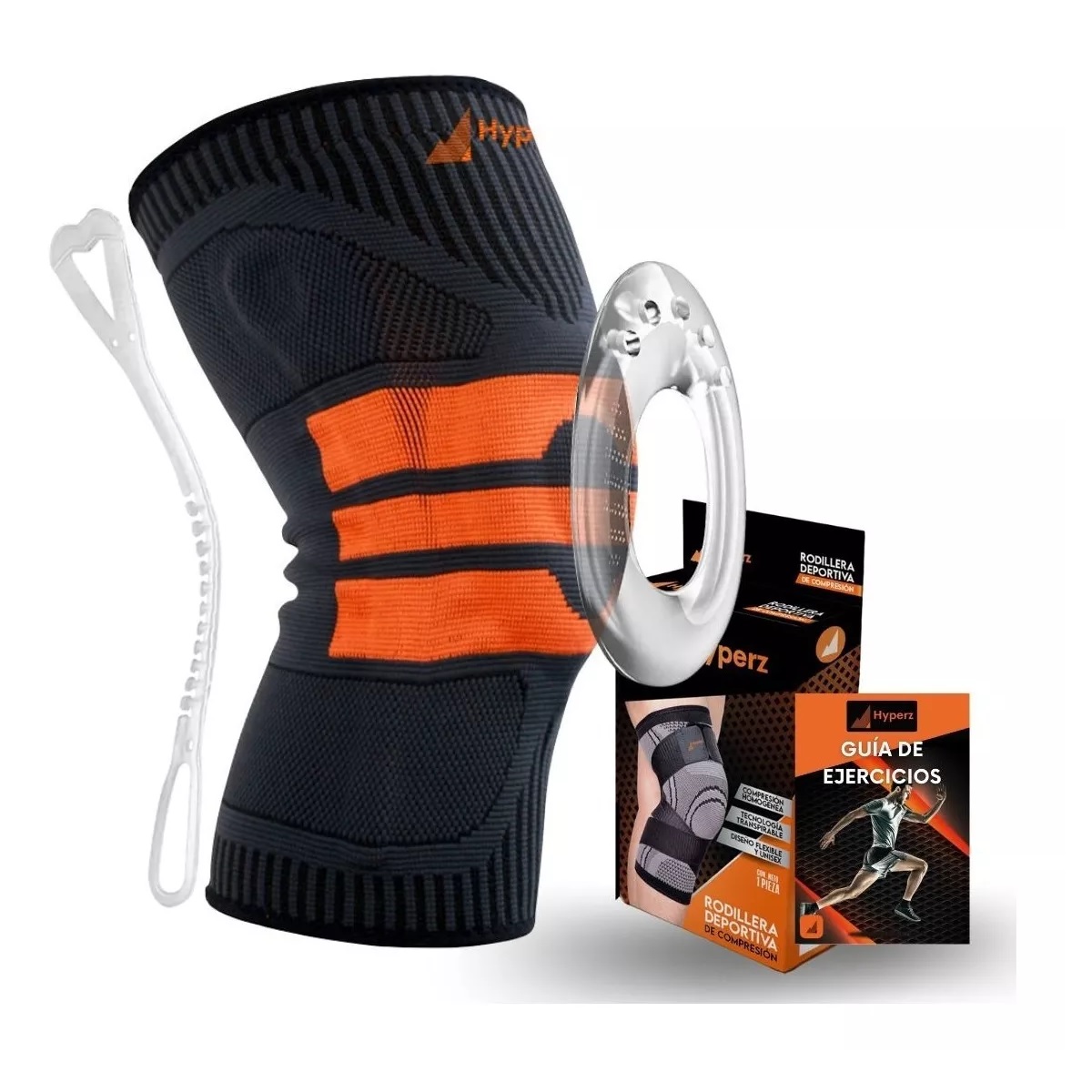 Rodillera Deportiva De Compresión Gel Ortopédica Negro Mediana.