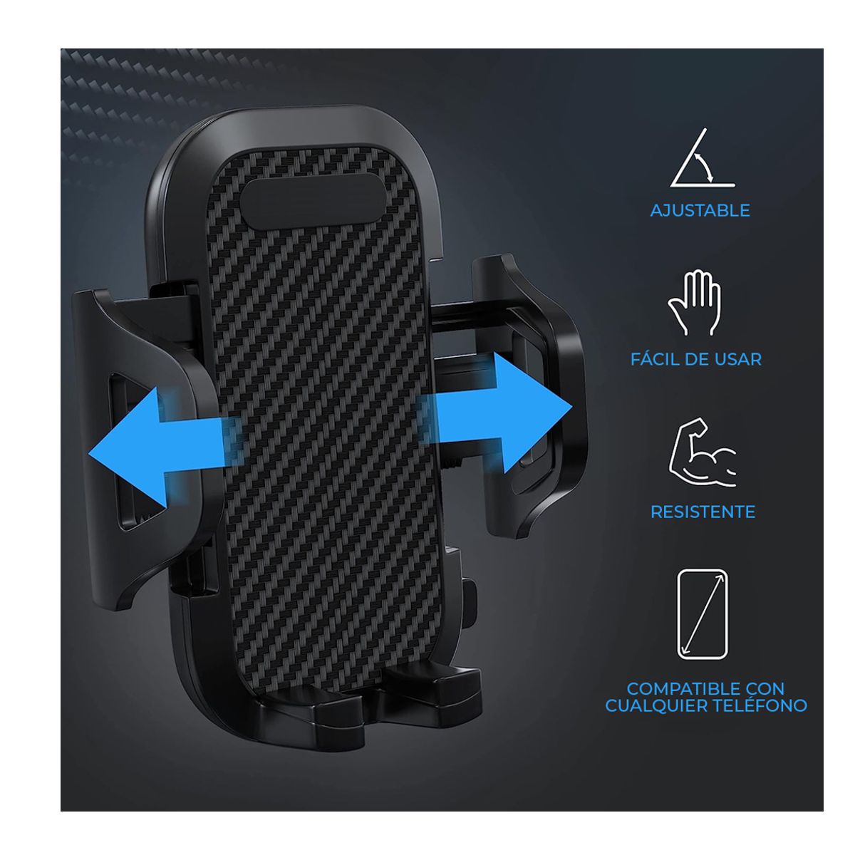 Soporte De Celular Para Auto Brazo Extensible Elegate Negro.