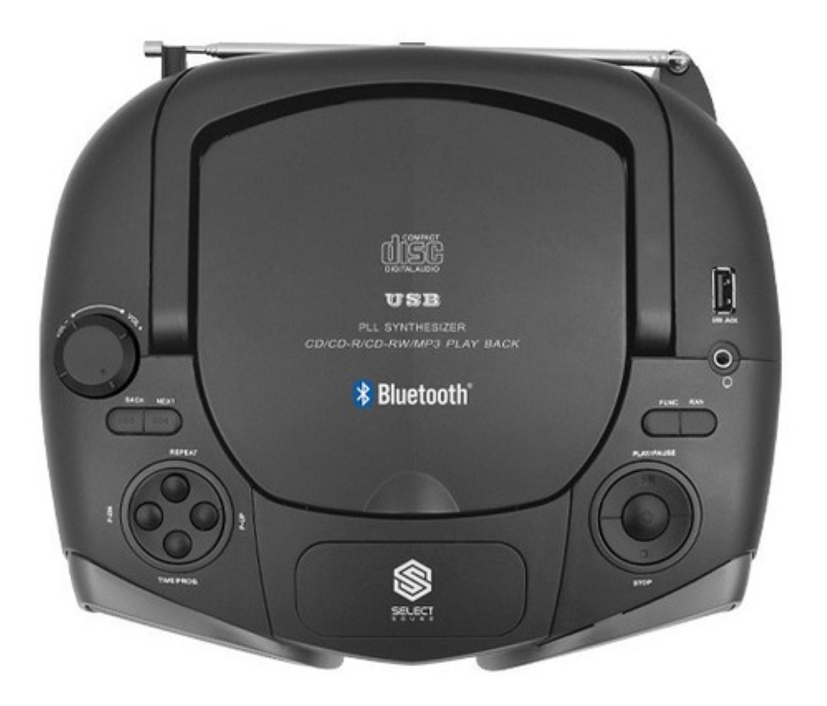 Radiograbadora Bluetooth Select Sound, Radio Fm, Entrada Usb negro.