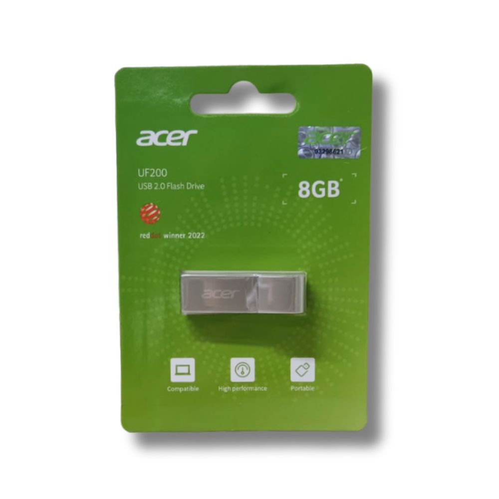 Acer USB 8GB 2.0 UF200 Color Plata
