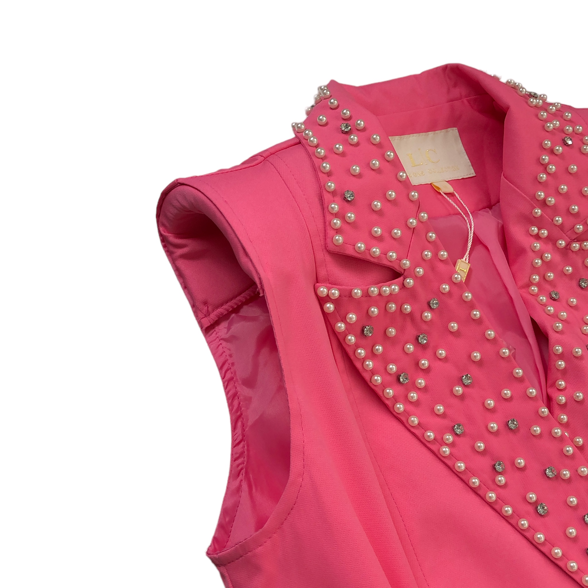 Vestido Pink Con Pedrería LC DESIGNS COLLECTION.