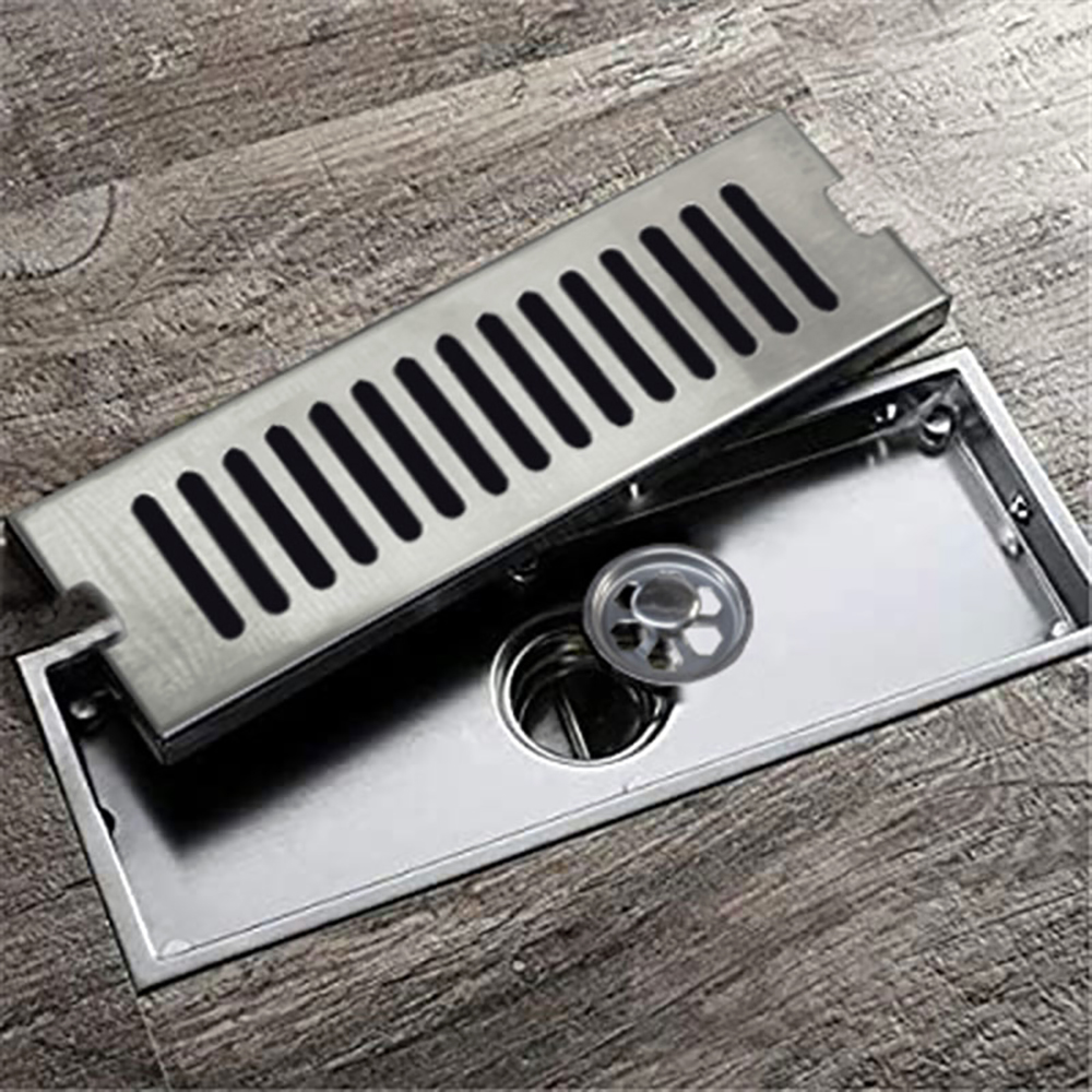 Coladera Para Baño o Regadera Acero Inoxidable 30x10cm con trampa.