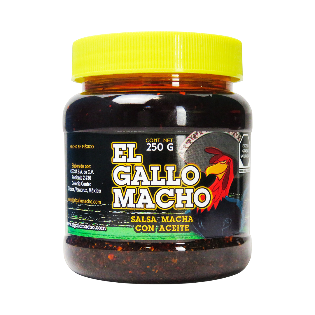 El Gallo Macho Salsa Macha con aceite 250grs