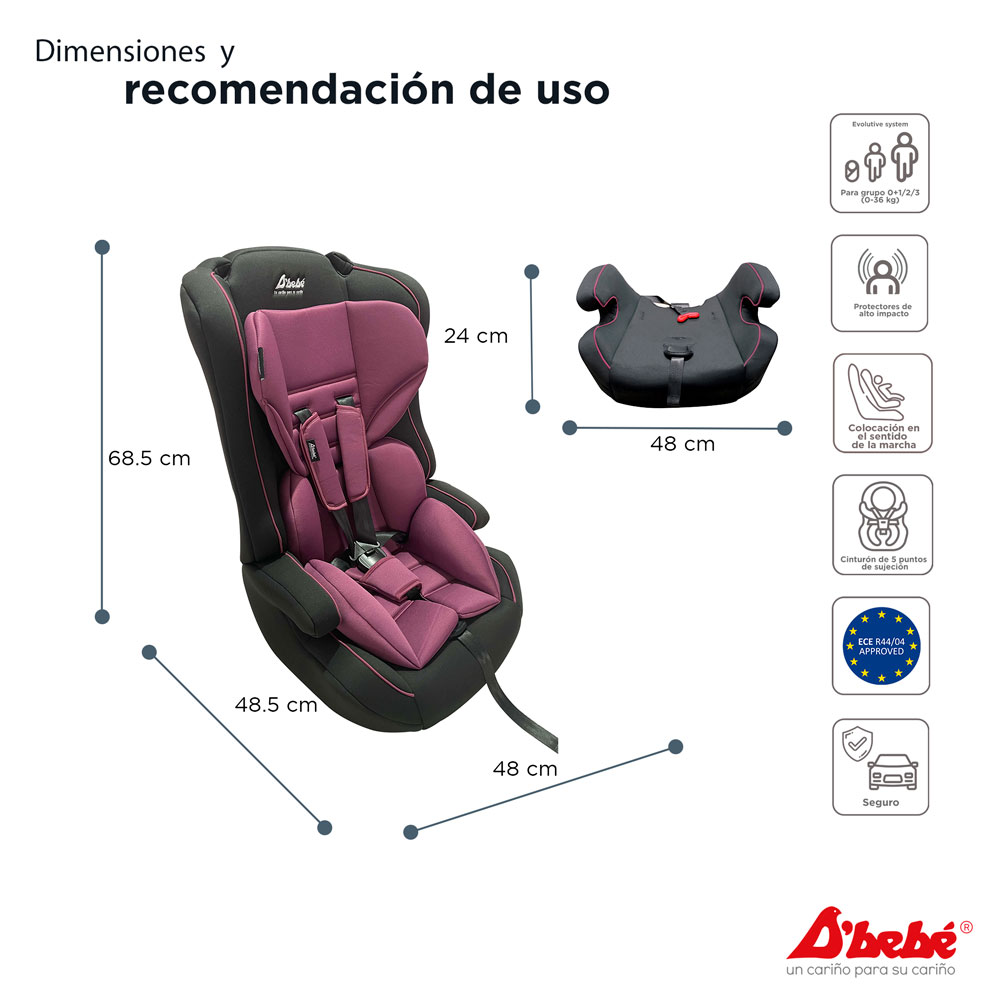 Autoasiento D'bebé Maxi Rosa.