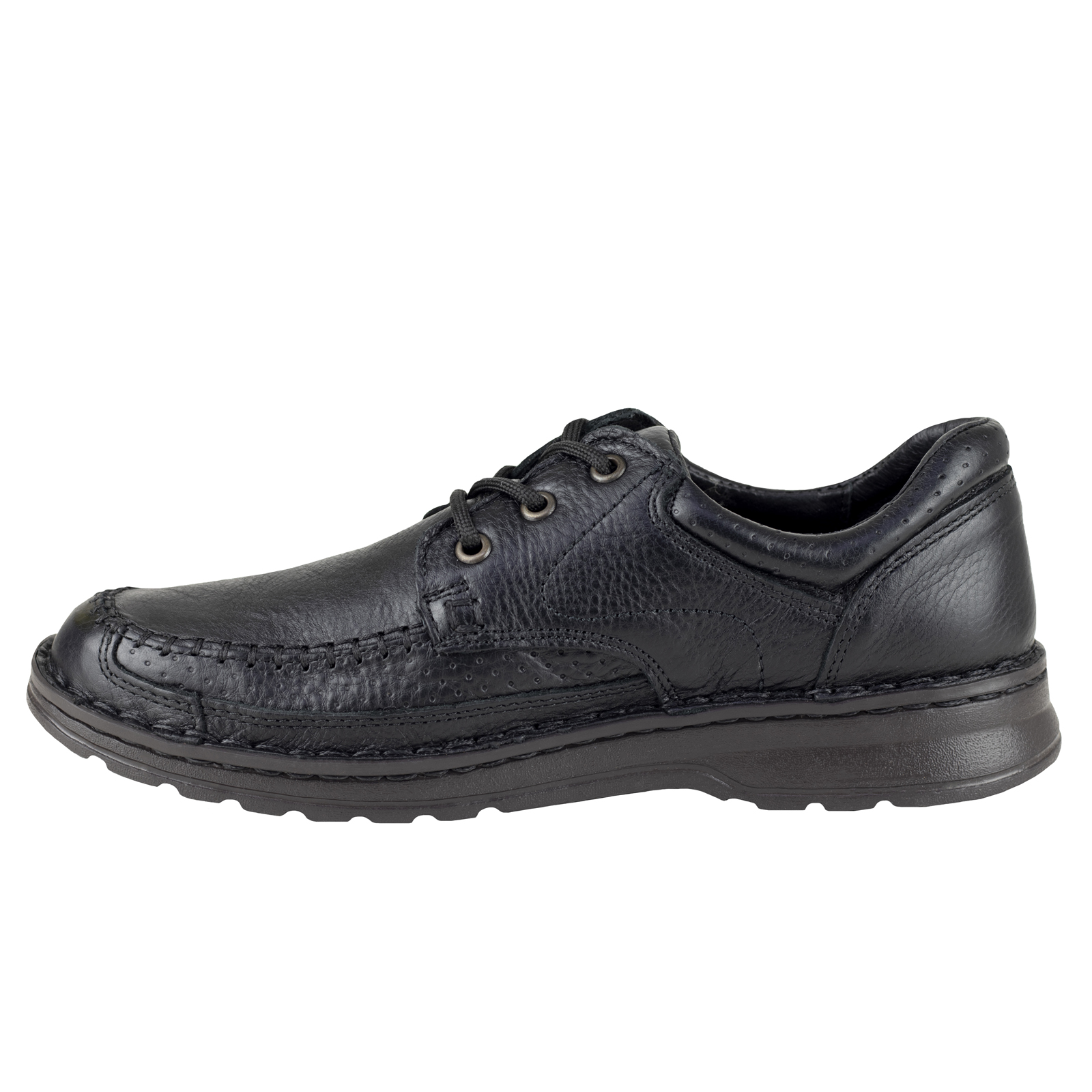 Zapato Derby Hombre Confort Piel Graneada Lobo Solo 9653 Negro.