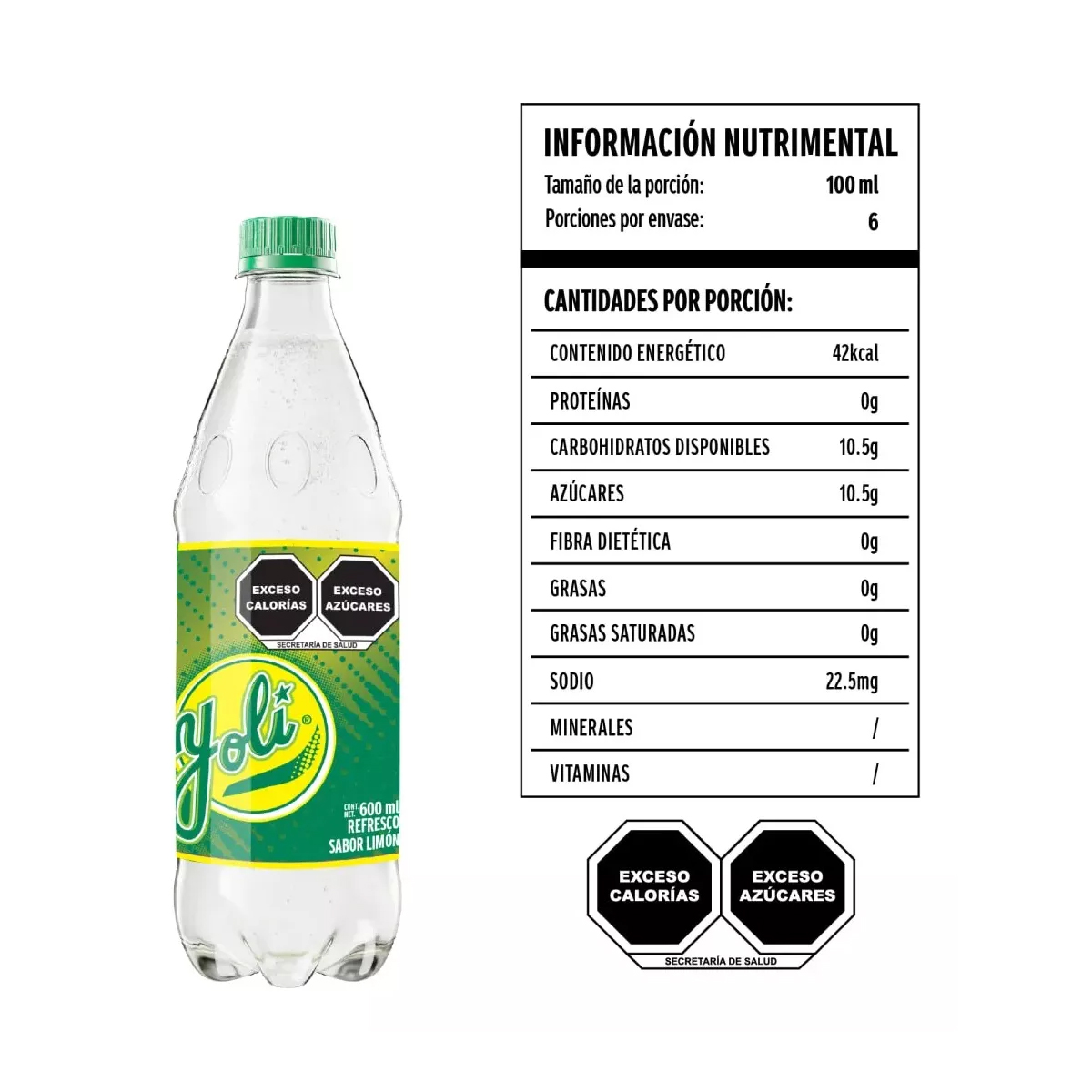 Refresco Yoli Limón 10 Piezas de 600 ml c/u