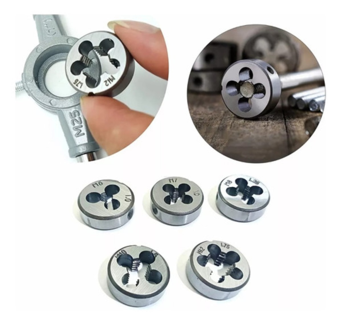 Kit De 12 Machuelos Con Maneral Broca Tipo Matraca Ajustable