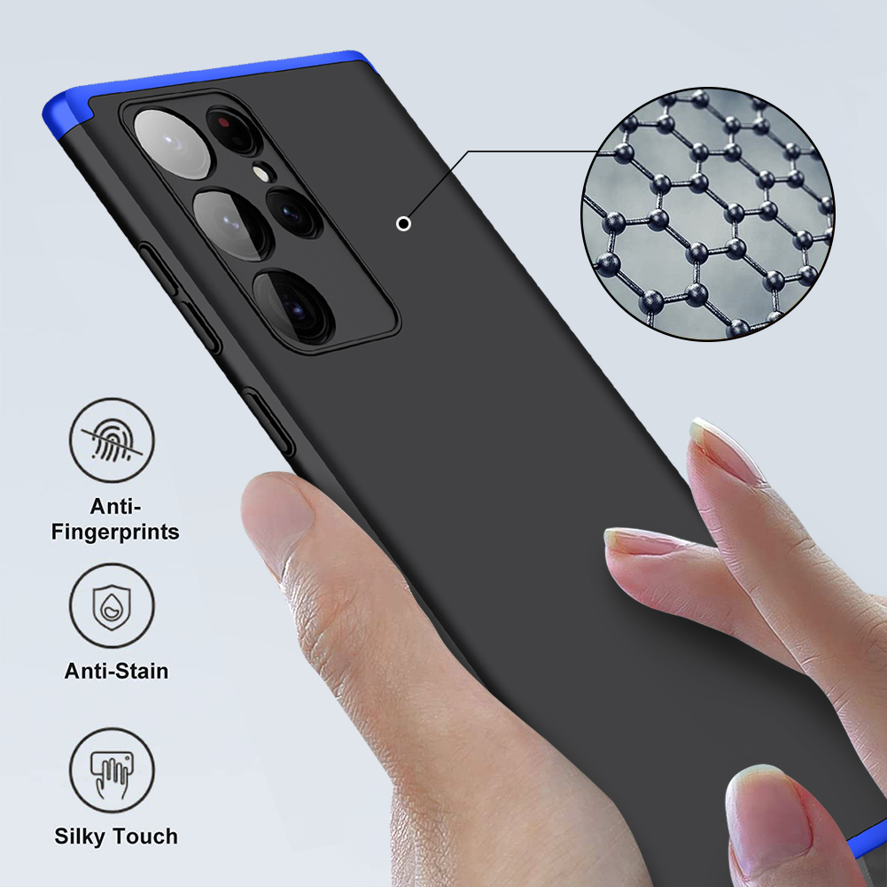 Protector de lujo fino Samsung Galaxy S21 Ultra Negro con Azul.