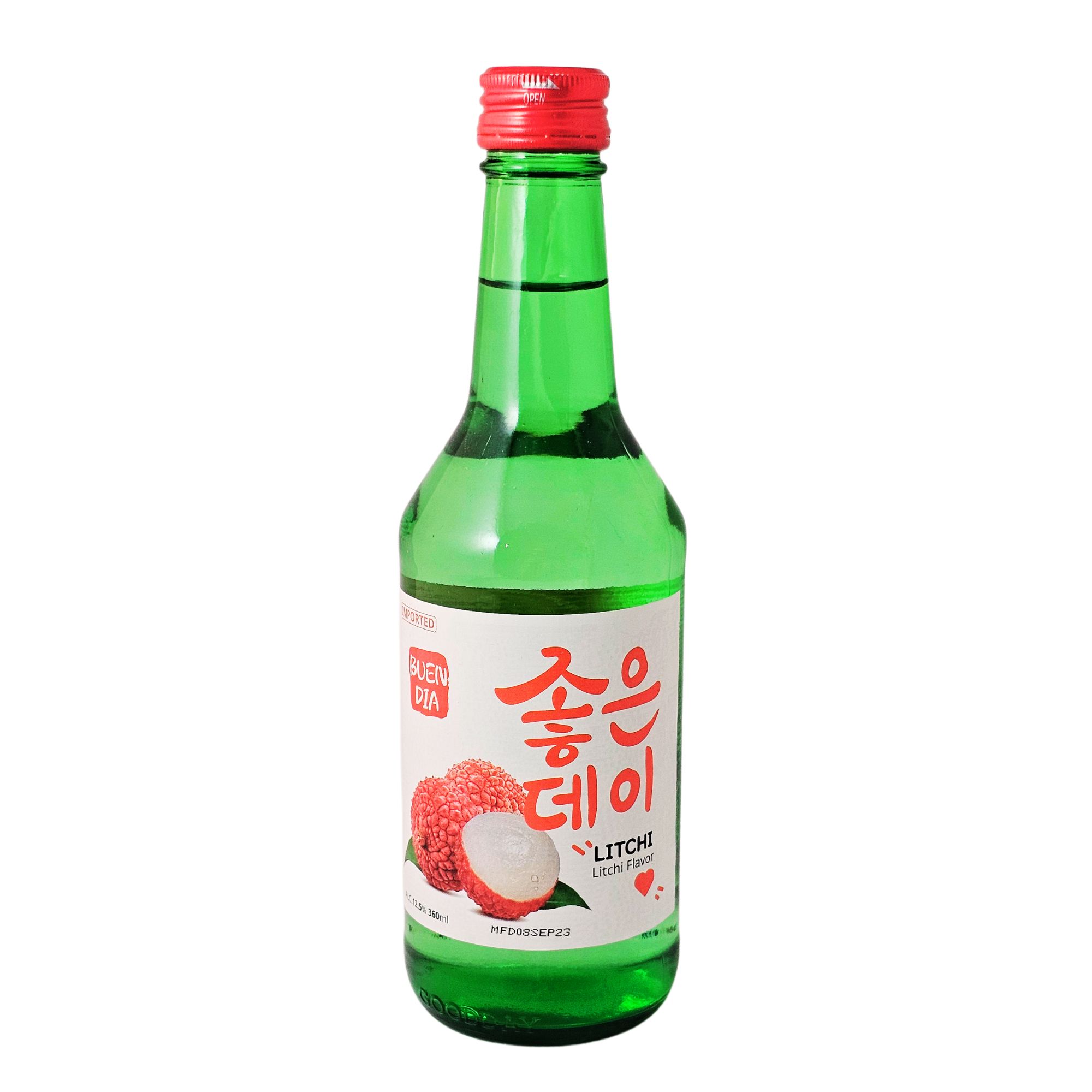 Bebida Coreana Licor Buen Día Sojo Sabor Litchi 10 pzs