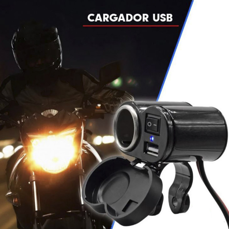 Cargador Para Celular Moto MLD-122 Tipo Encendedor 12v 2 Usb.