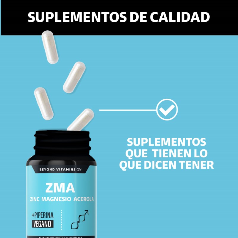 Suplemento Alimenticio ZMA Zinc Magnesio Acerola y Pimienta Negra ...