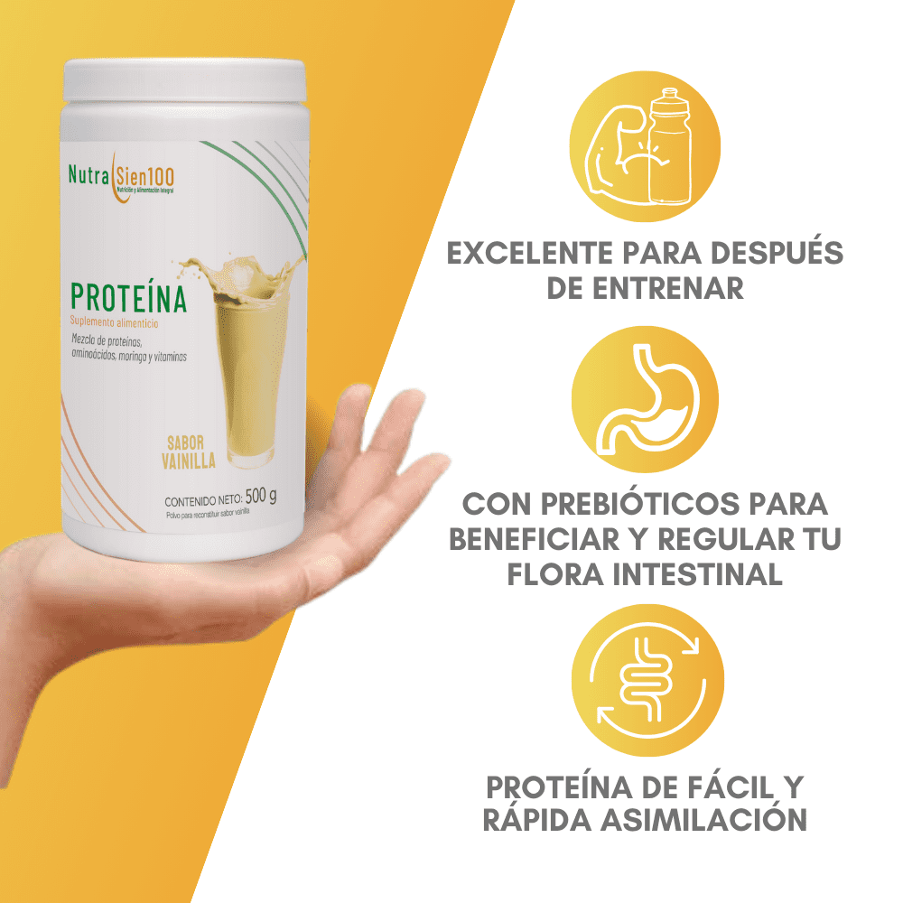 Nutrasien100 Proteína en polvo sabor Vainilla 22 g proteína por porción Keto Pre workout Sin ...
