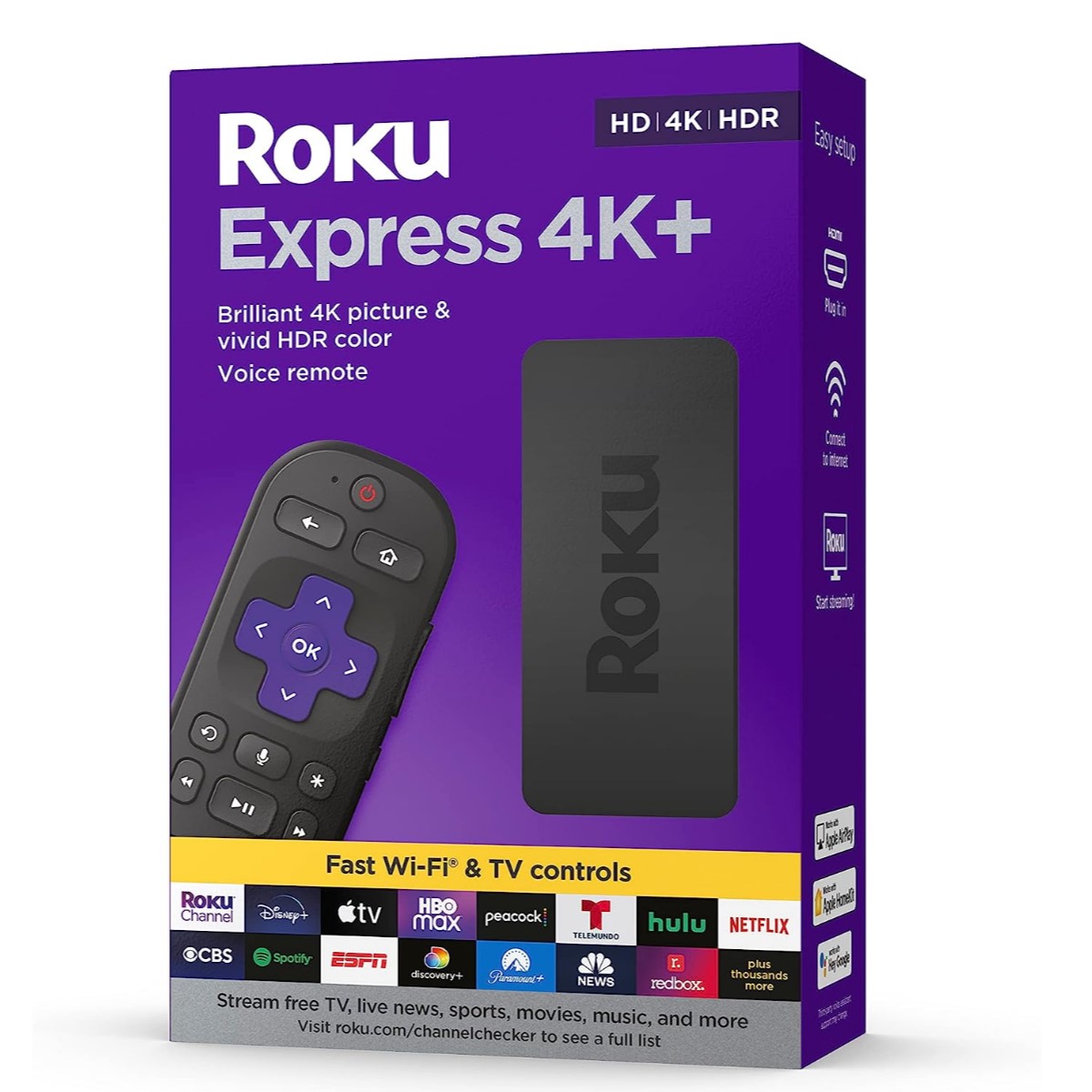 Tv Roku 3941r Express 4K+ Reproductor de Streaming HDR Wi-fi.