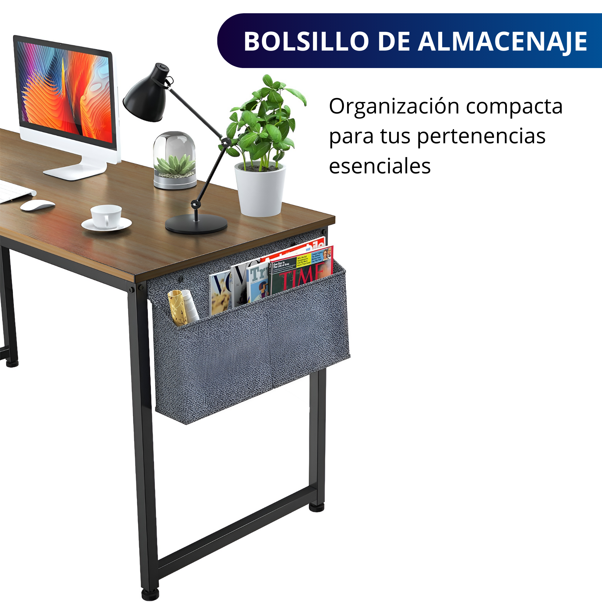 Escritorio Oficina Para Computadora Ecomlab Minimalista Tono Marrón.