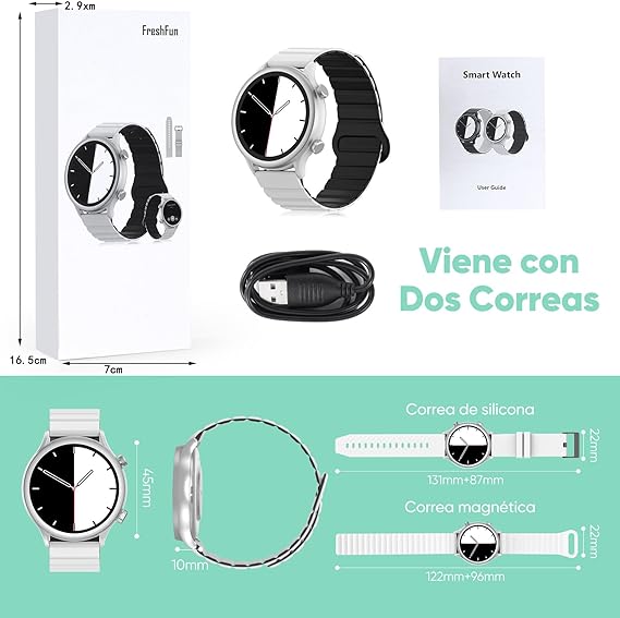 FreshFun 2024 Smartwatch Pulsera Deportiva Mujer Hombre Llamada ...