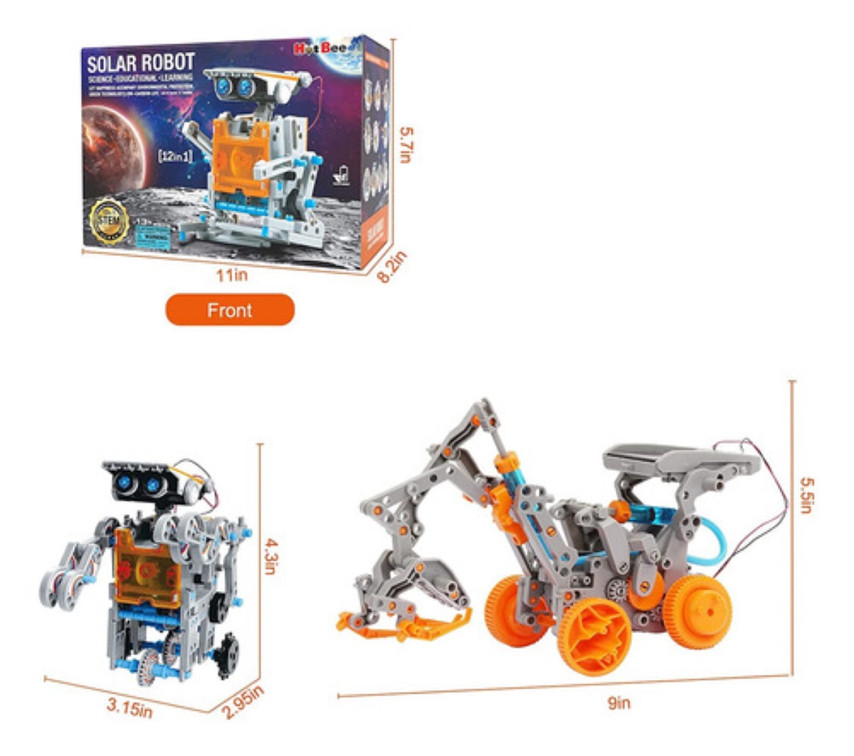 Kit De Juguete Robot Educativo Ciencia Solar Para Niño 12 en 1