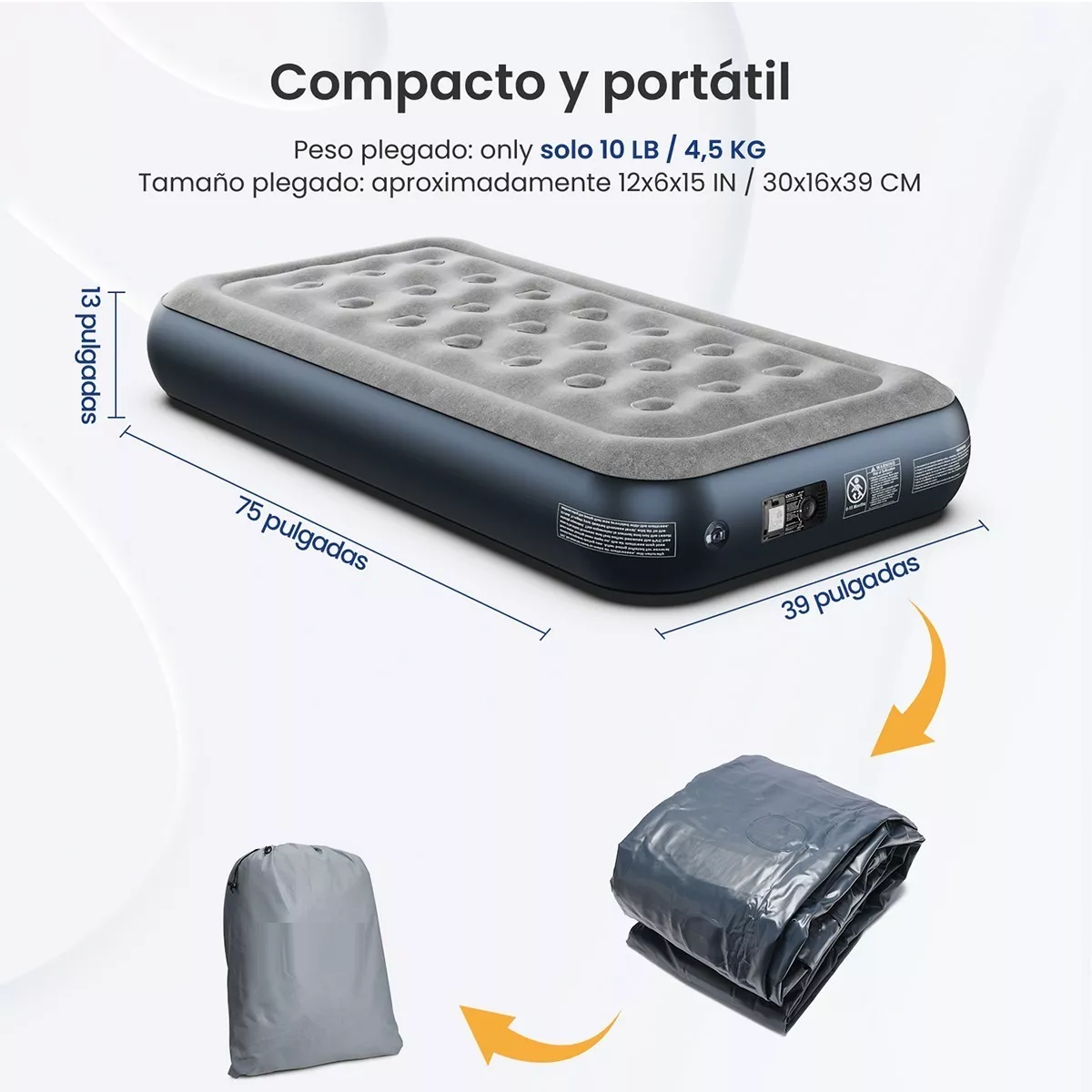 Colchón Inflables Queen Size Con Bomba De Aire Eléctrica.
