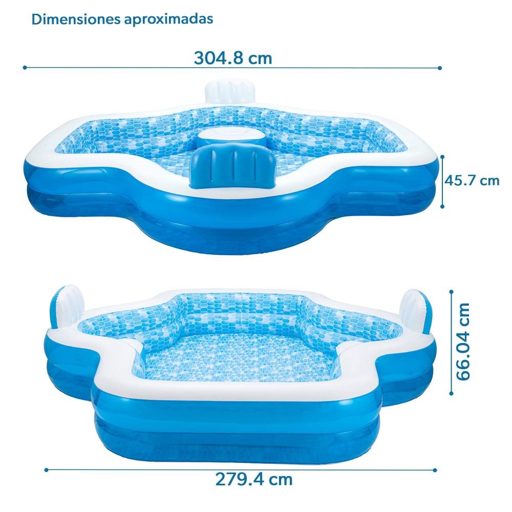 Alberca Inflable Familiar 2 Niveles, 4 Personas, con Asientos ...