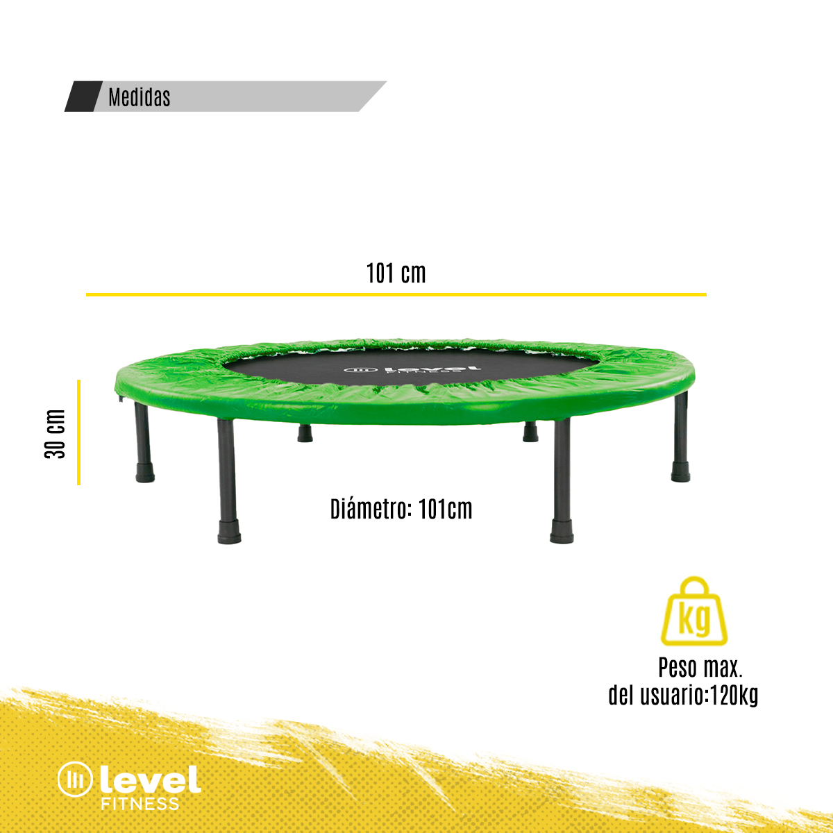 Mini Trampolin Brincolin Aerobico 101.6 Cm 40 VERDE.