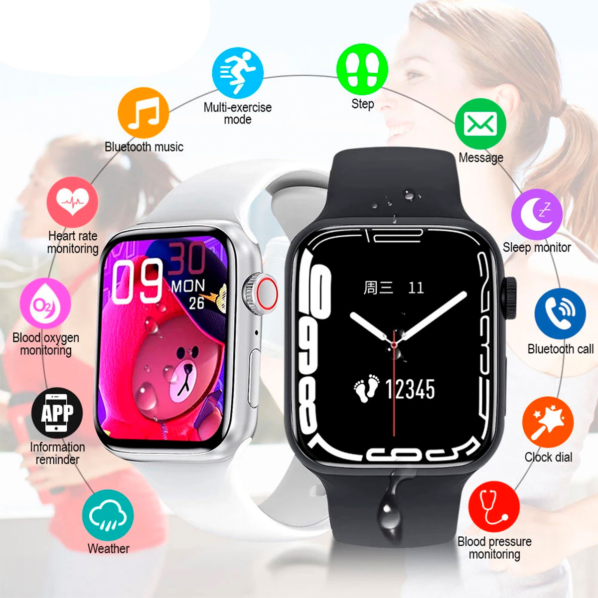 Smartwatch Reloj Inteligente T500 Plus Negro Alta Resolución