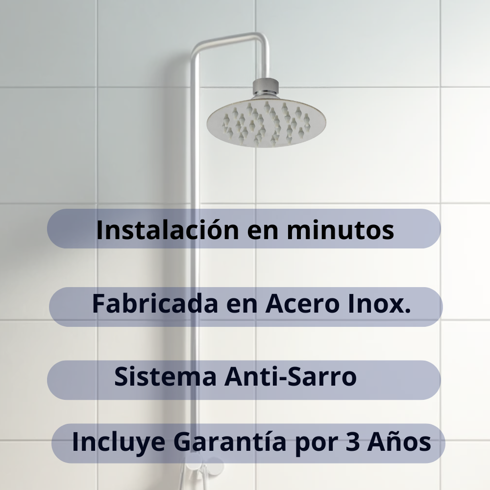 MEER Regadera Redonda 4" (10.16 CM) en Acero Inoxidable, ideal para ...