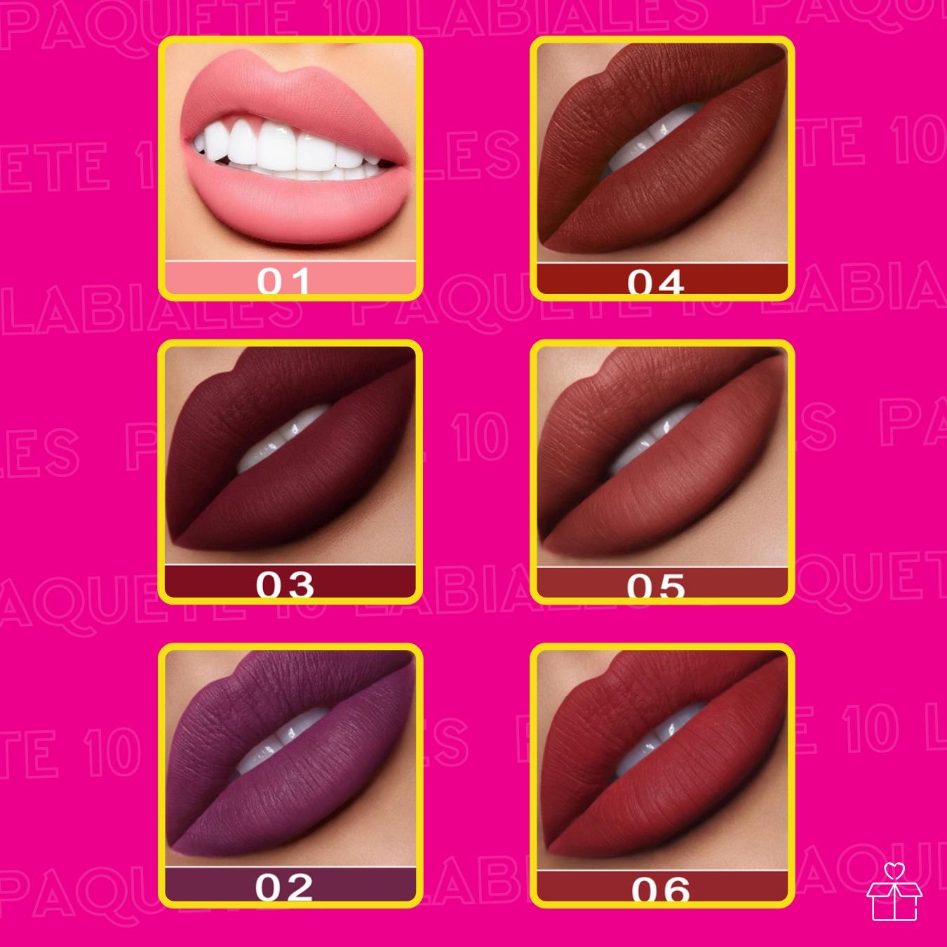 10 Lápices Labial Liquido Mate.