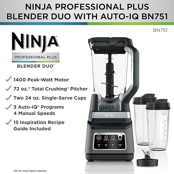 Ninja - Bender BN751 Professional Plus DUO, 1400 vatios de pico, 3 ...