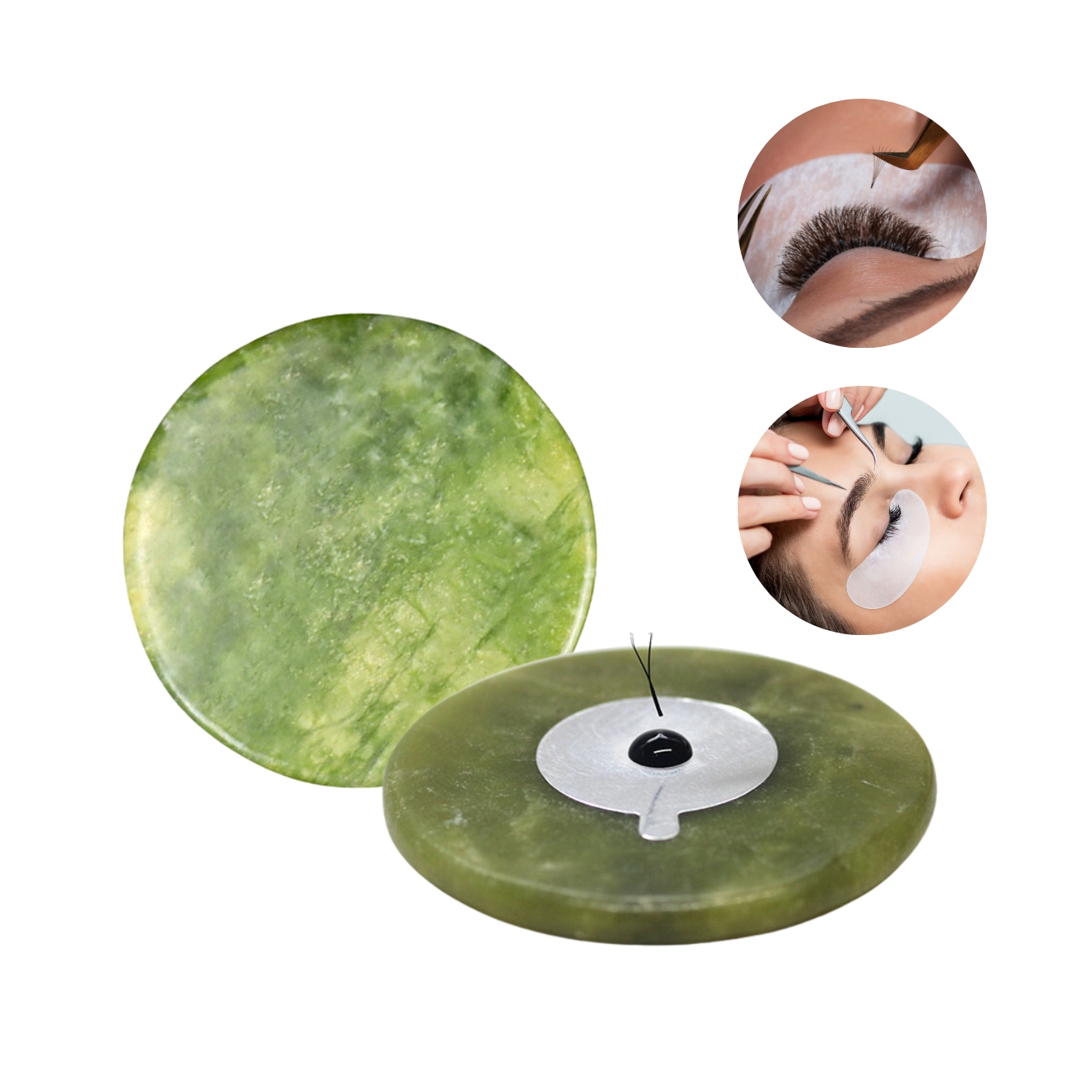 10 Piedra Jade Para Pegamento Adhesivo De Pestañas