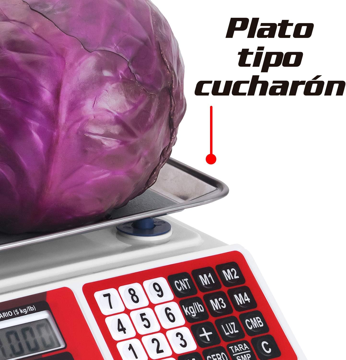 Báscula Digital Comercial, 40 kg / 5 g, Función TARA, Conteo de Piezas ...