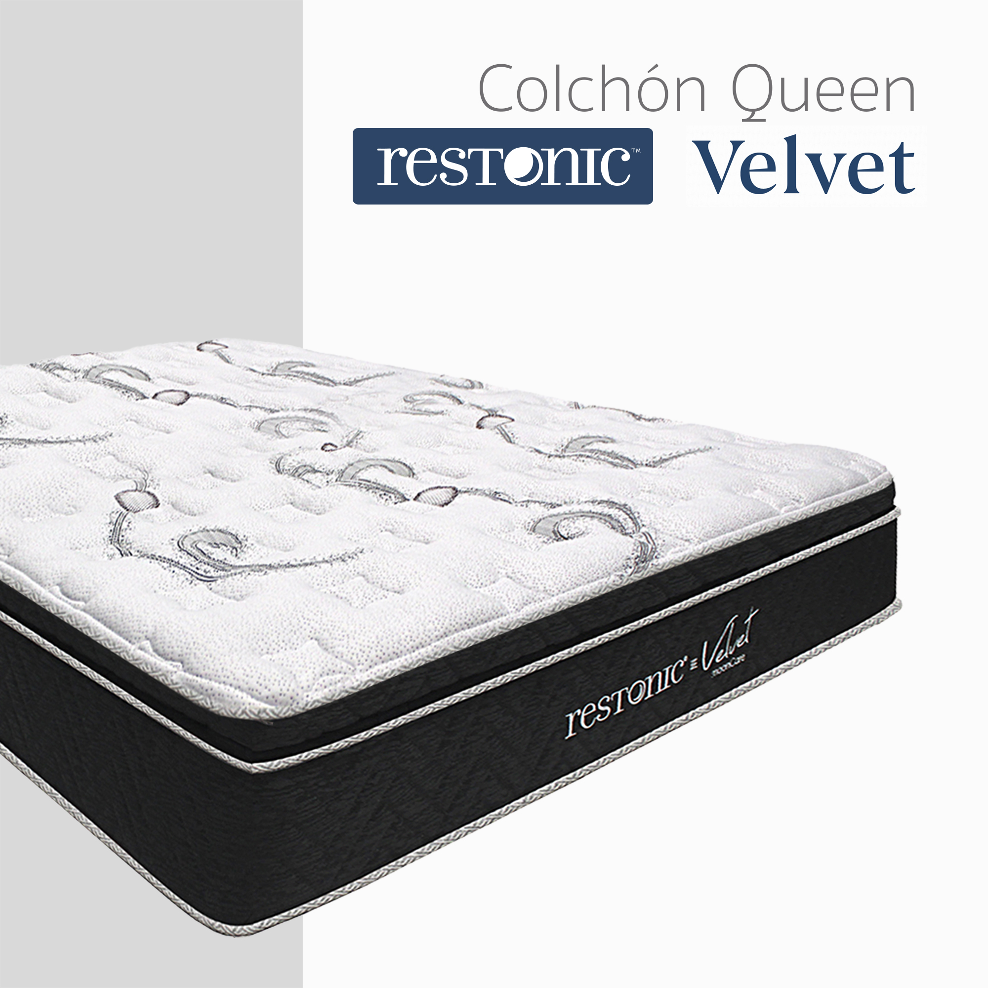 Colchón Queen Restonic Velvet Mooncare