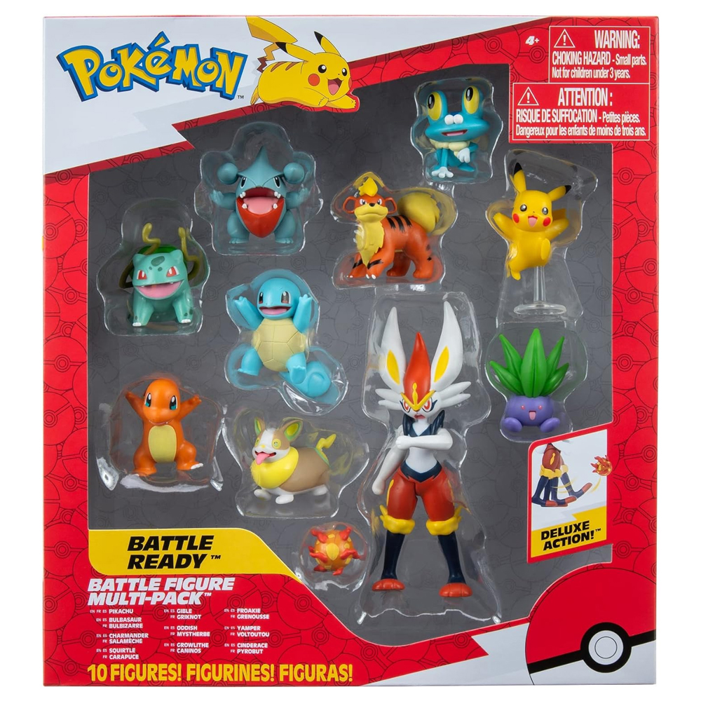 Pokemon Pikachu + Bulbasaur + Cinderace Set 10 pz Miltipak.