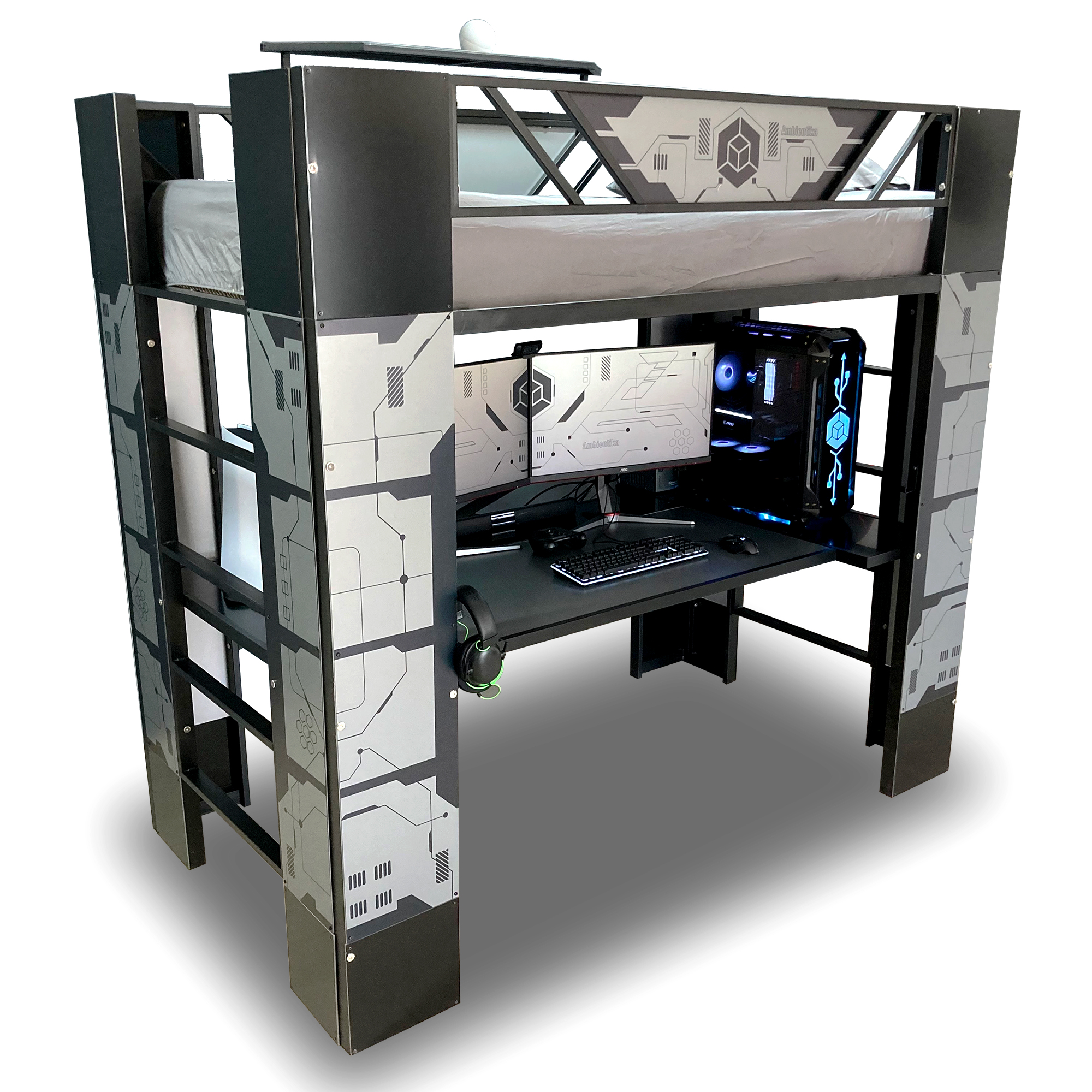 Bunk Station modelo X Litera / Cama Alta con Escritorio Ambientika