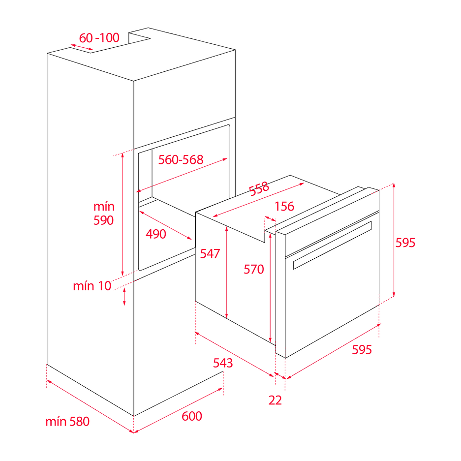 Horno Gas Empotre Teka HBB 724 G SS RX 60 cm (24") Acero Inox Antihuella.