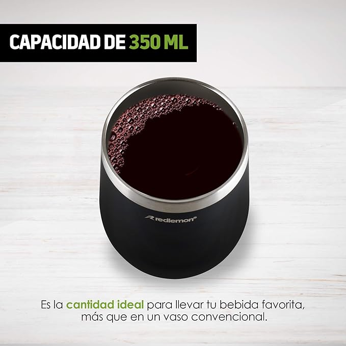 A Redlemon Vaso Térmico y Termos para Café (2 piezas), Copas de Vino y Cerveza de Acero ...