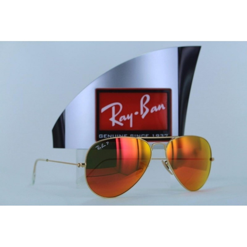 Lentes de sol Ray Ban Rb3025 112/4d Aviator Rojo Espejo Polarizado