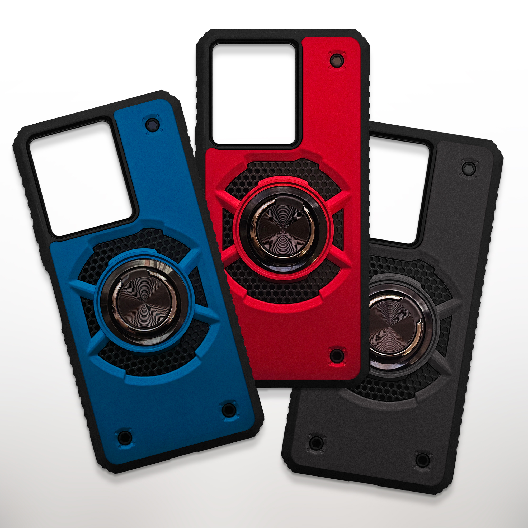 Funda Uso Rudo con Anillo Capitán Para Xiaomi Redmi Note 13 Pro Rojo