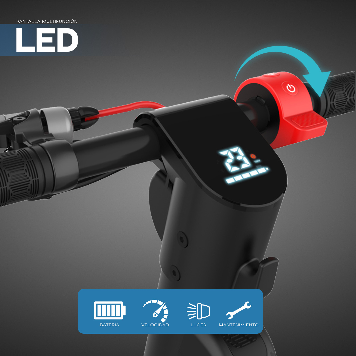 Scooter Eléctrico Plegable con Batería Extraíble Moboss X8 32km/h Negro