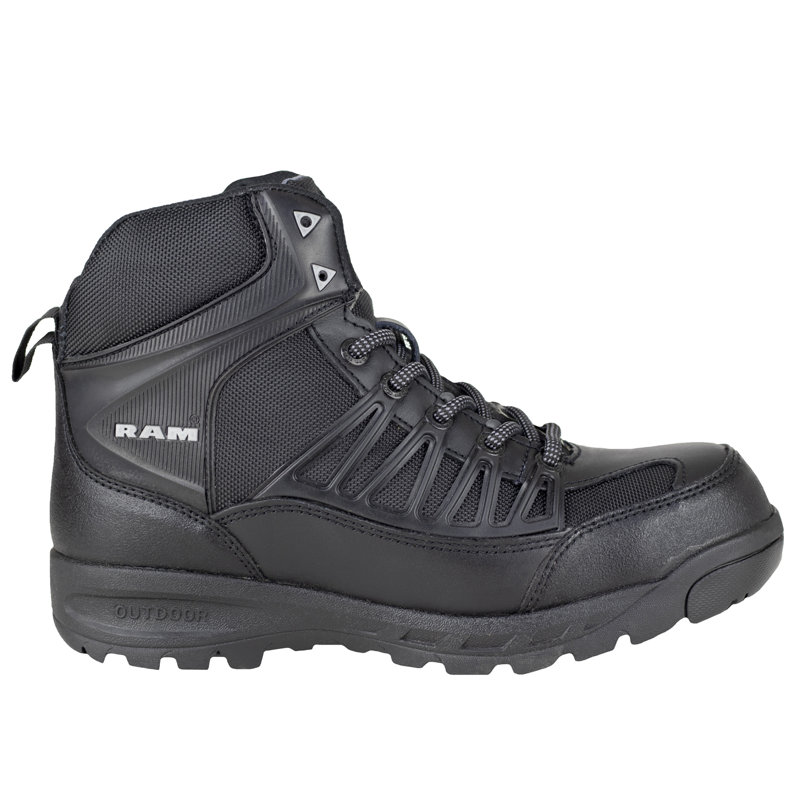 Botas Outdoor Hombre Casco Acero Industriales Ram 9588 Negro.