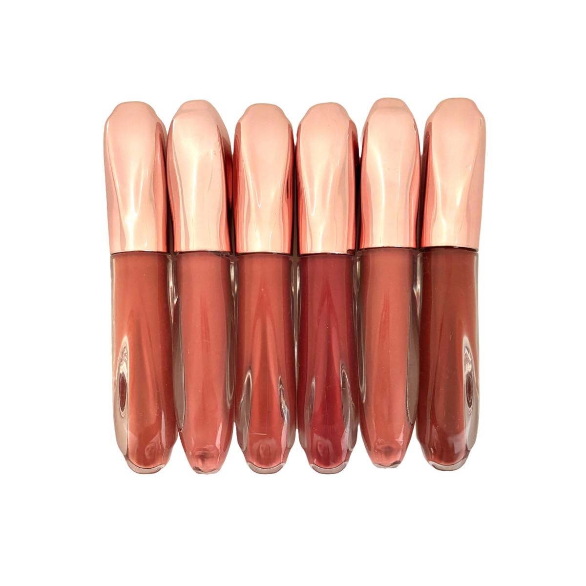 Set Paquete De 6 Labiales Líquidos Mate Tonos Café Nude.