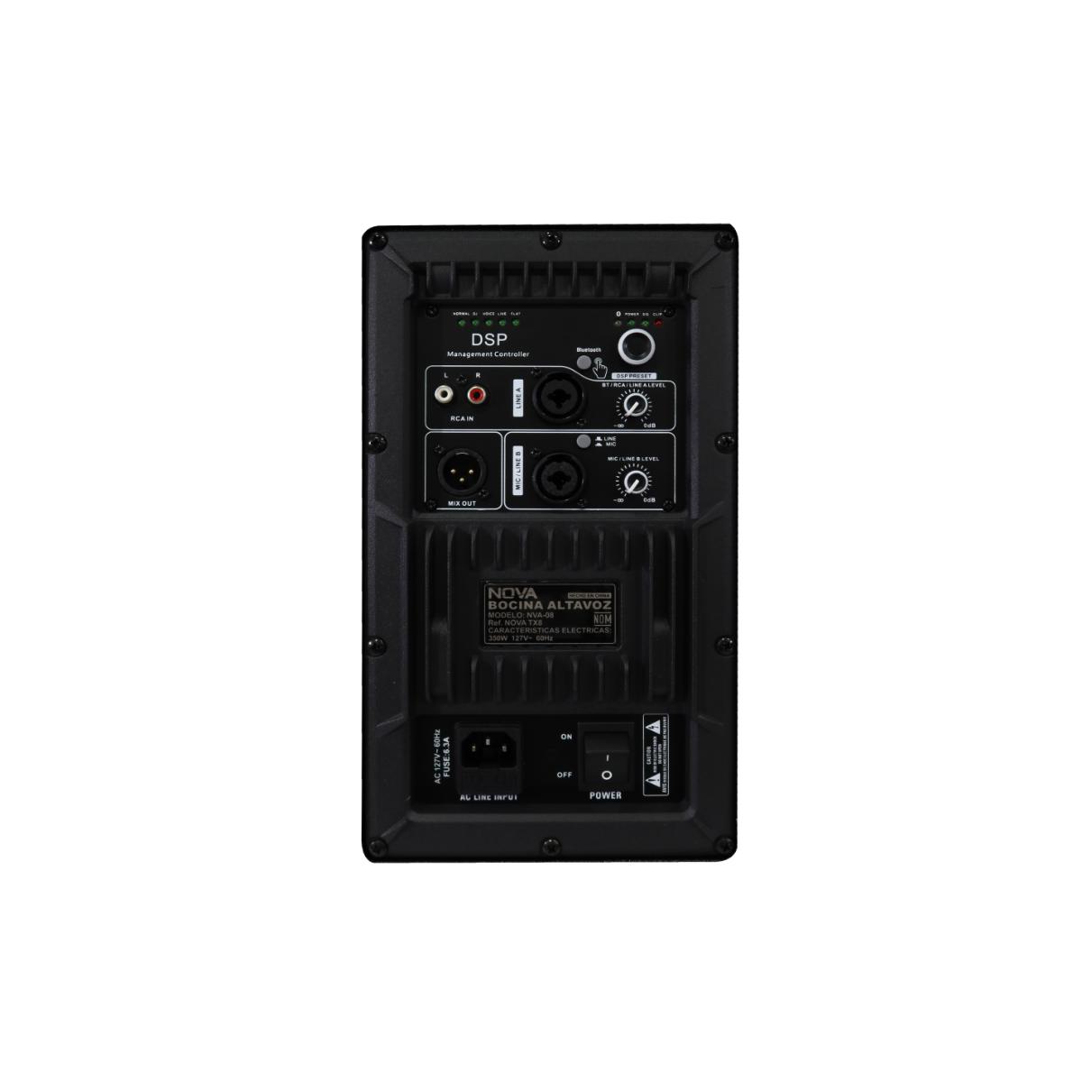 Bafle Amplificado NOVA TX8 350w Rms 8" Bluetooth.